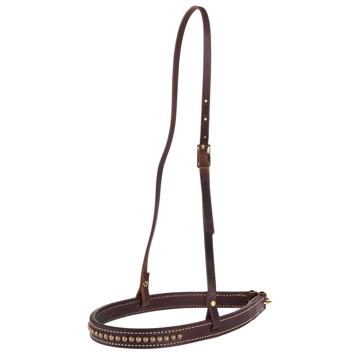 Cowperson Tack 1 Inch Harness Leather Noseband with Copper Patina Dots
