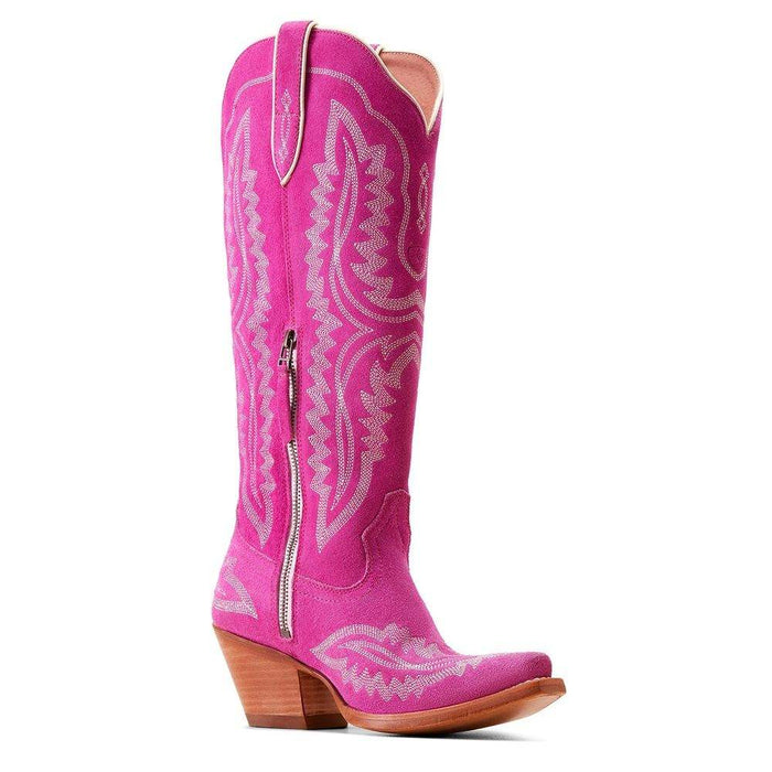 Ariat Women's Haute Pink Suede Casanova 16 In Top Snip Toe Cowgirl Boo ...