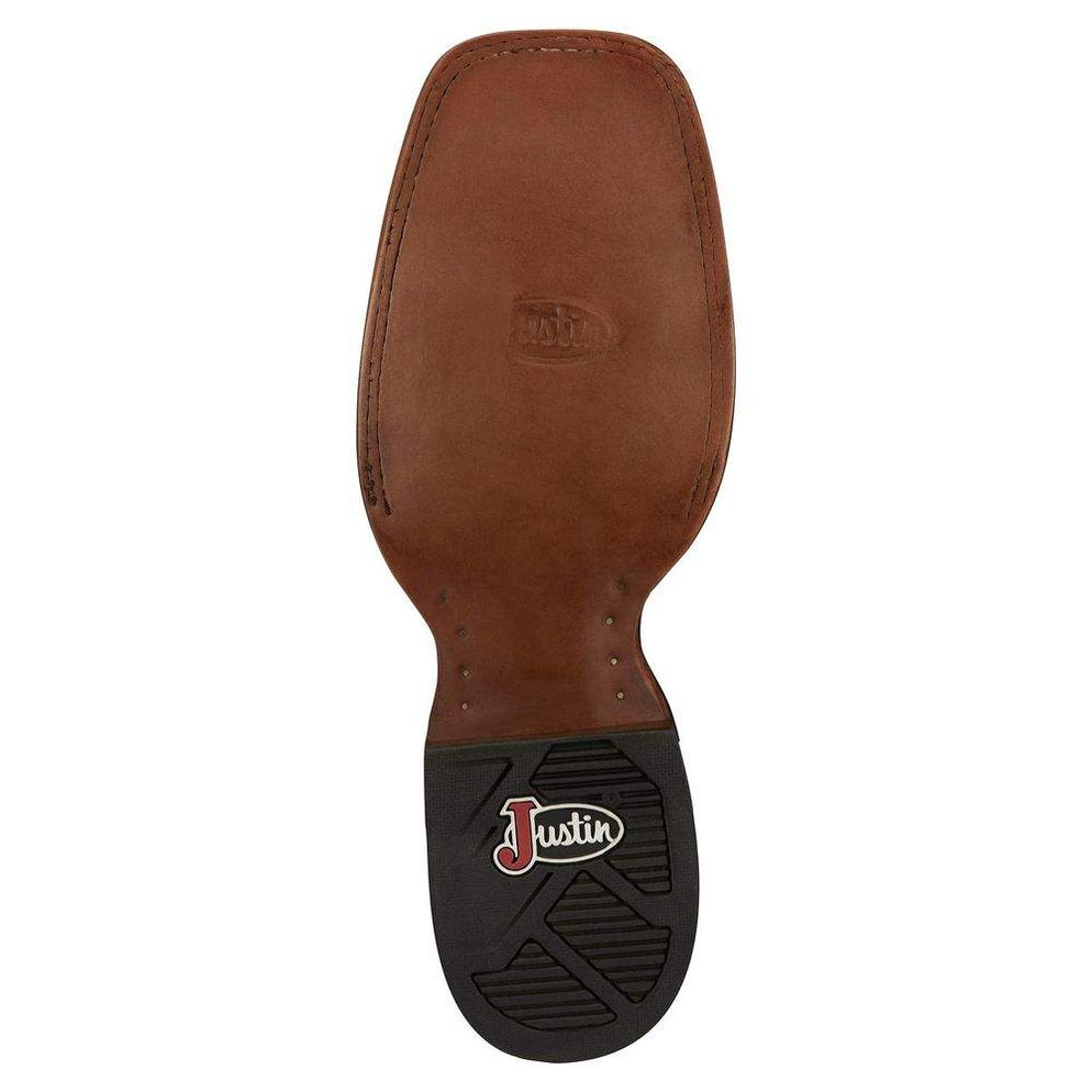 Justin Boot Company Mens Frontier Tuf Black Vamp 11in Red Cowhide Top