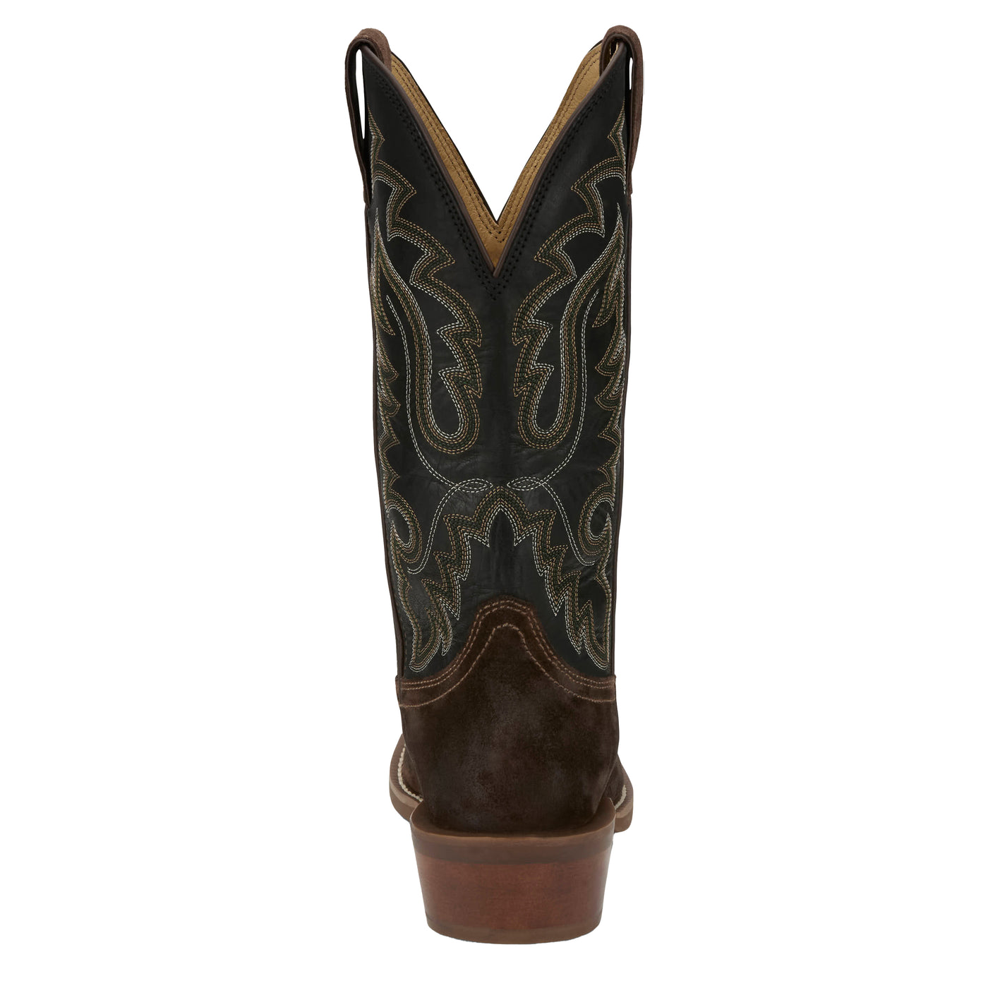 Justin Boot Company Mens Frontier Chocolate Roughout 13In Black Goat T
