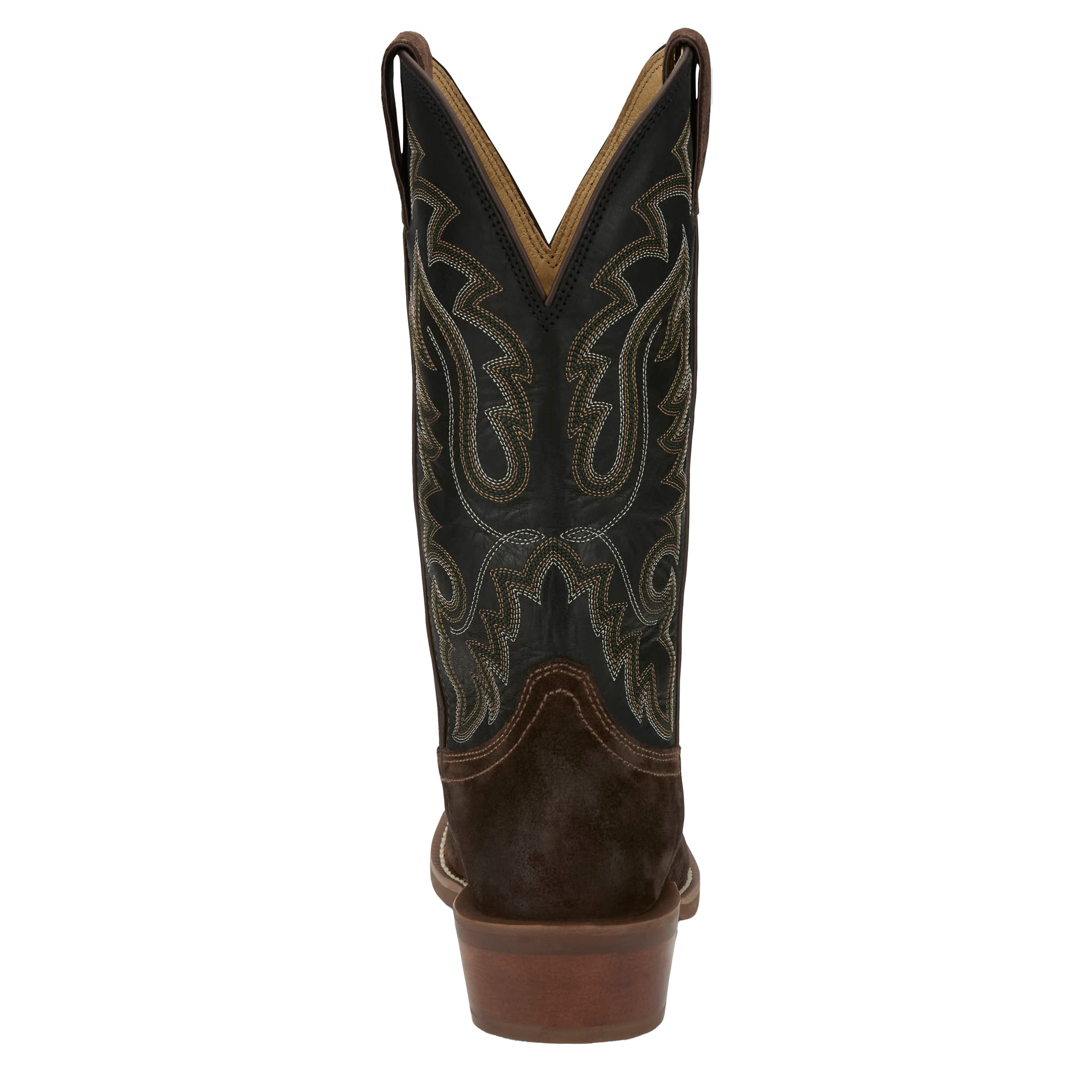 Justin Boot Company Mens Frontier Chocolate Roughout 13In Black Goat T