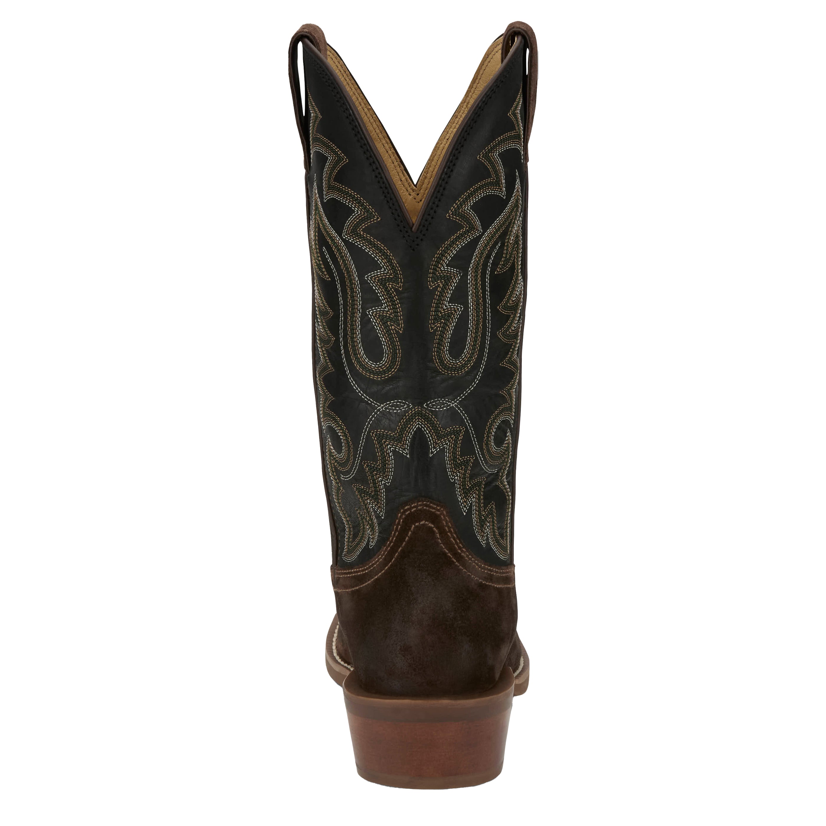 Justin Boot Company Mens Frontier Chocolate Roughout 13In Black Goat T