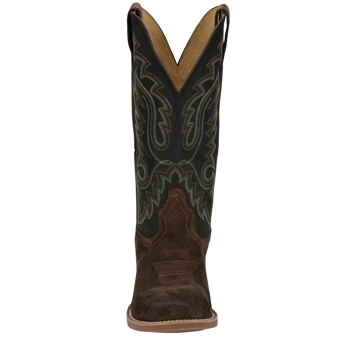 Justin Boot Company Mens Frontier Chocolate Roughout 13In Black Goat T