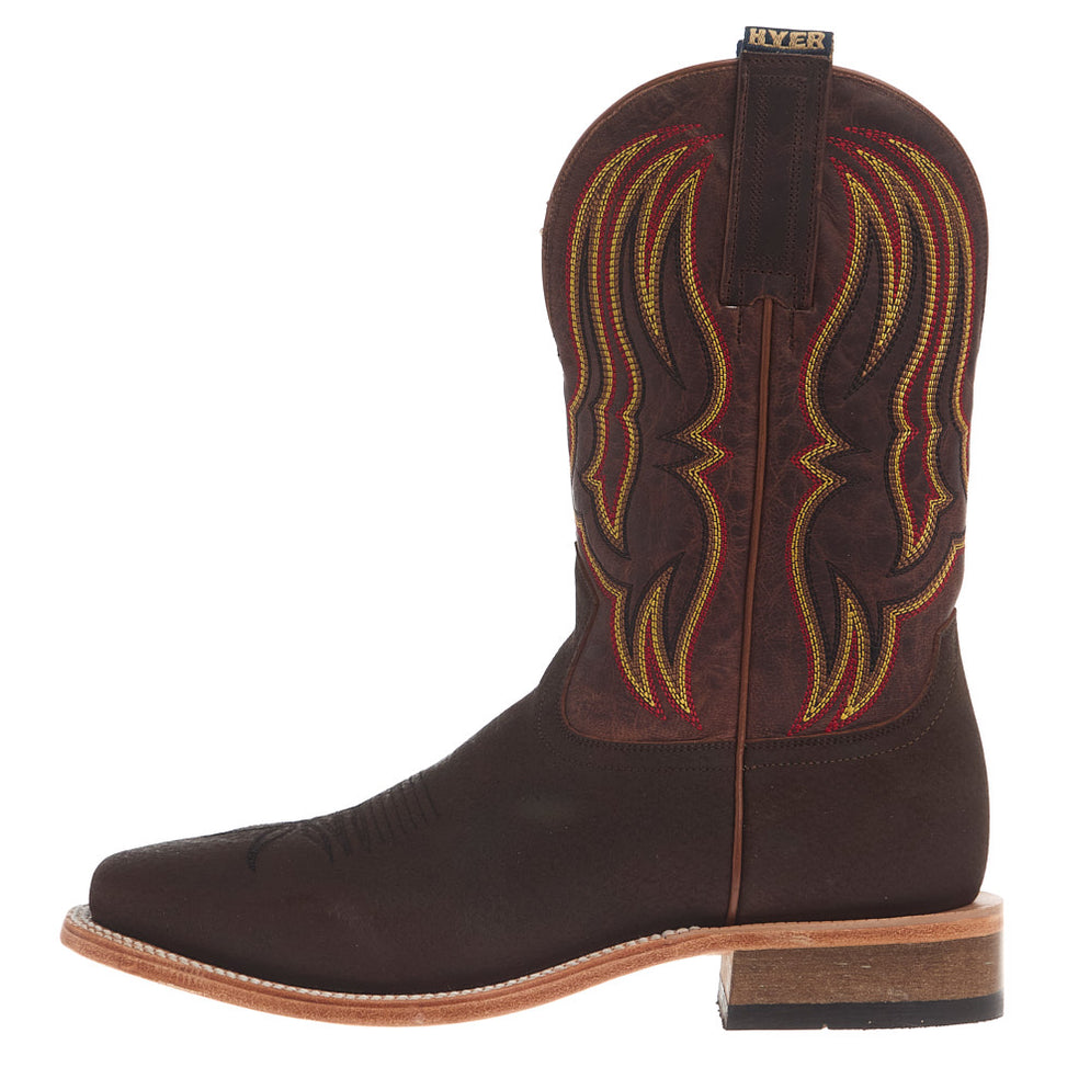 Hyer Boots Men's Chase Brown Wild Boar Vamp 11In Rust Brown Goat Boot