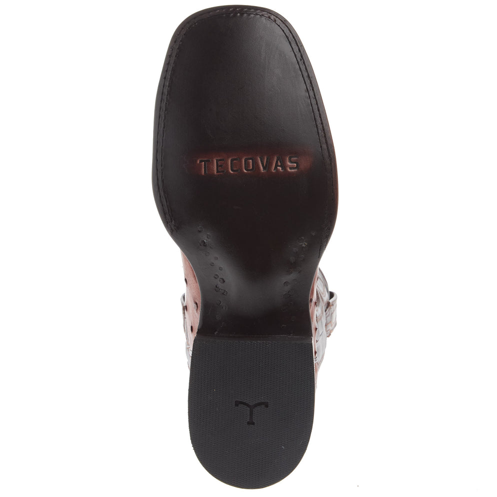 Tecovas Men`s Emmitt Pecan Full Quill Ostrich Vamp 12In Briar Top Boot