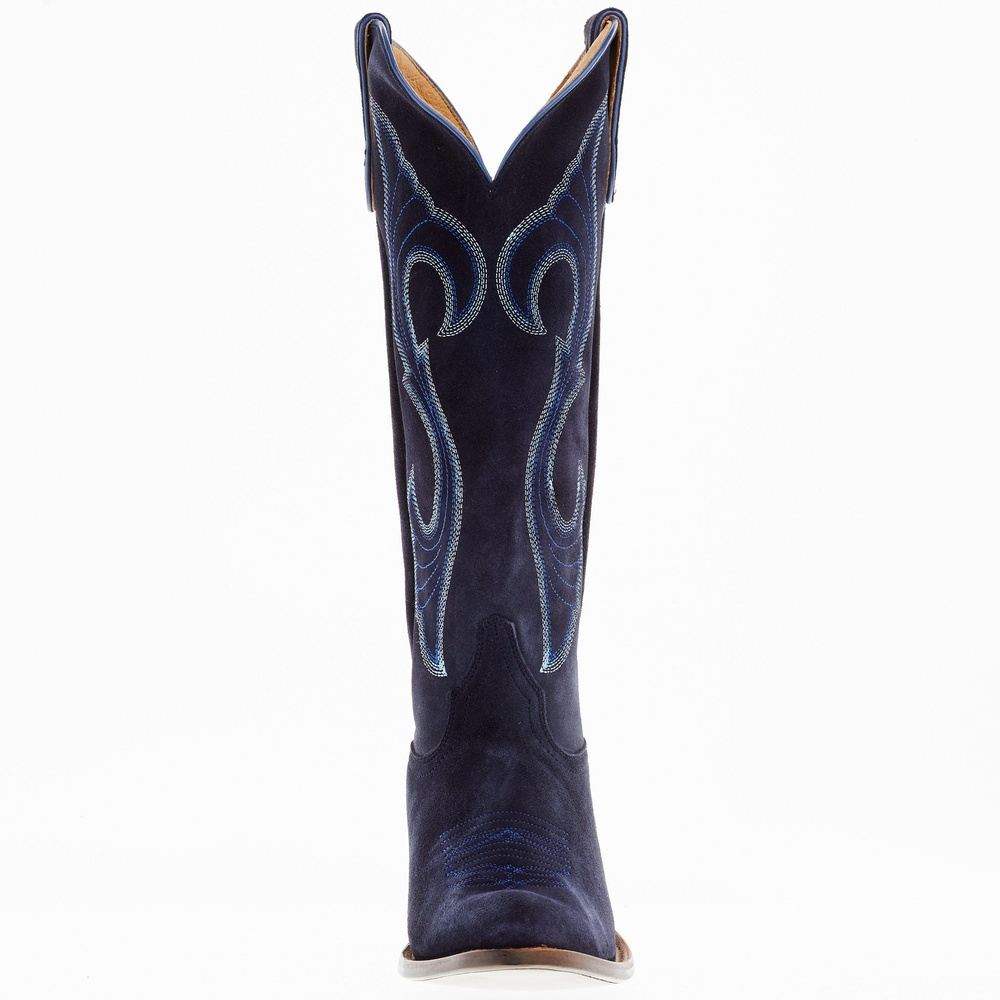 Macie Bean Women's Midnight in Paris (Texas) Marine Blue Suede Cowgirl ...