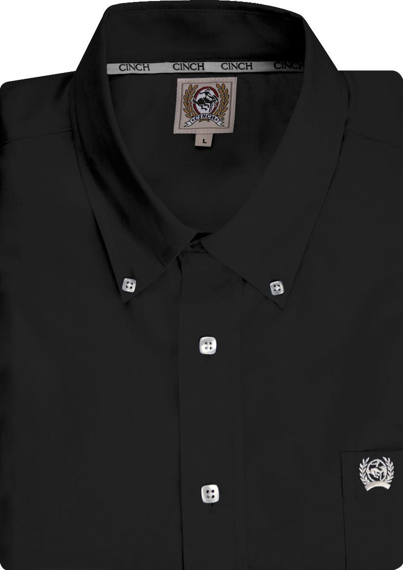 Cinch Men's Black Pinpoint Oxford Long Sleeve Shirt