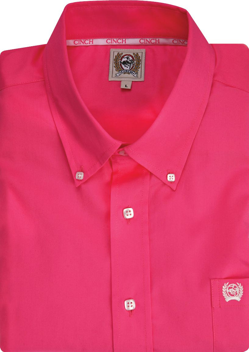 Cinch Men's Pink Pinpoint Oxford Long Sleeve Shirt