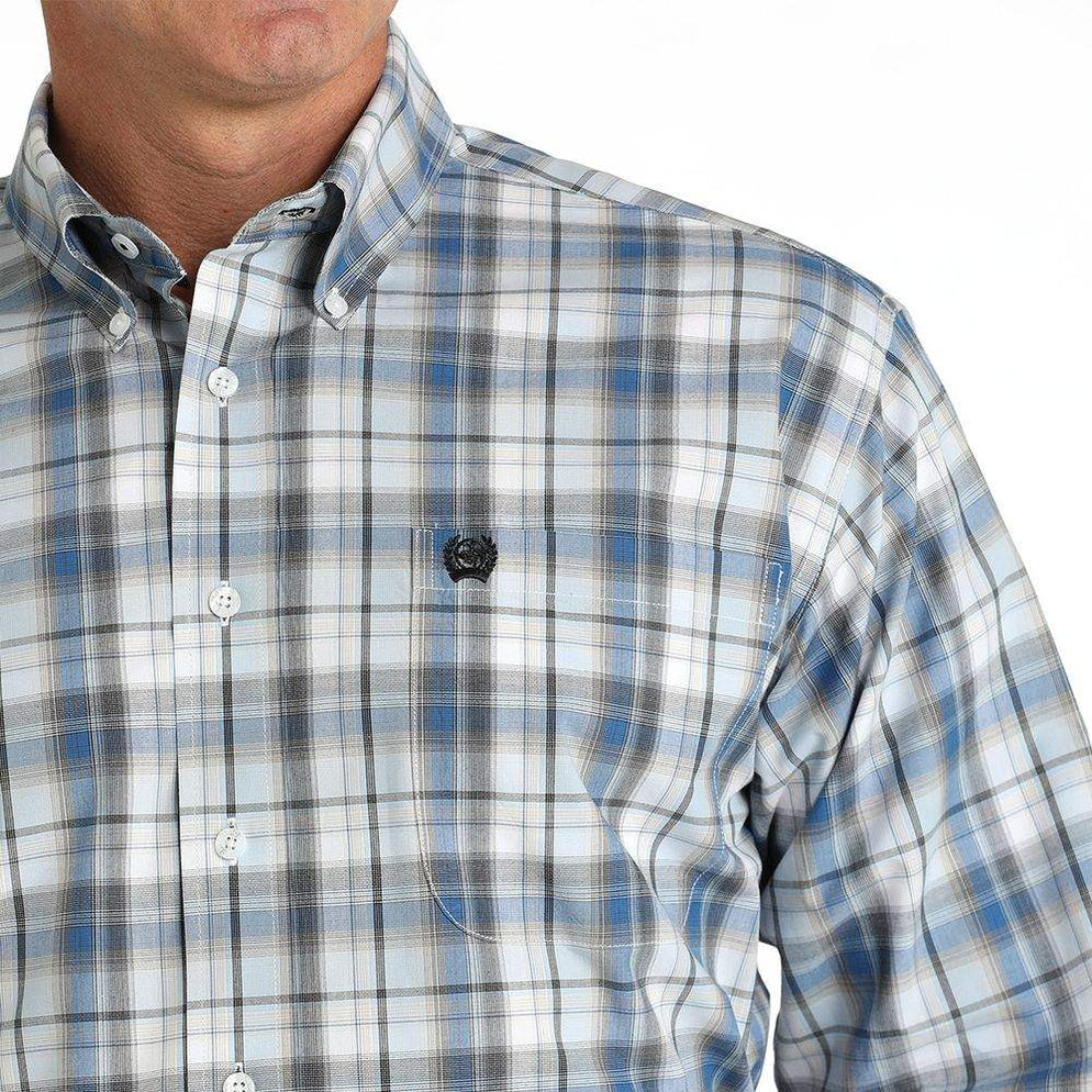 Cinch Men's Blue Plaid Button Down Shirt