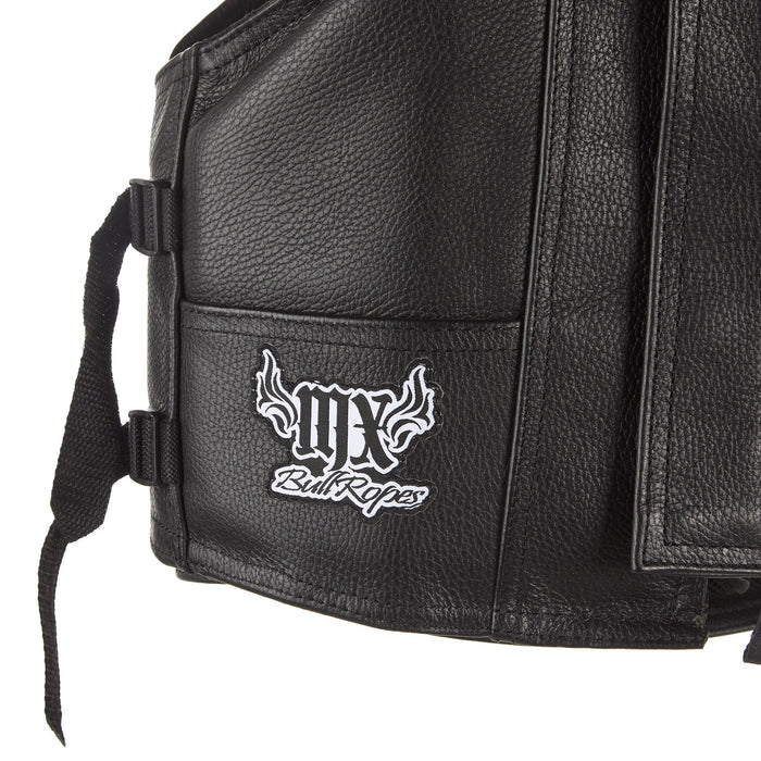 Mx Bull Ropes Adult Genuine Leather Bull Riding Protective Vest