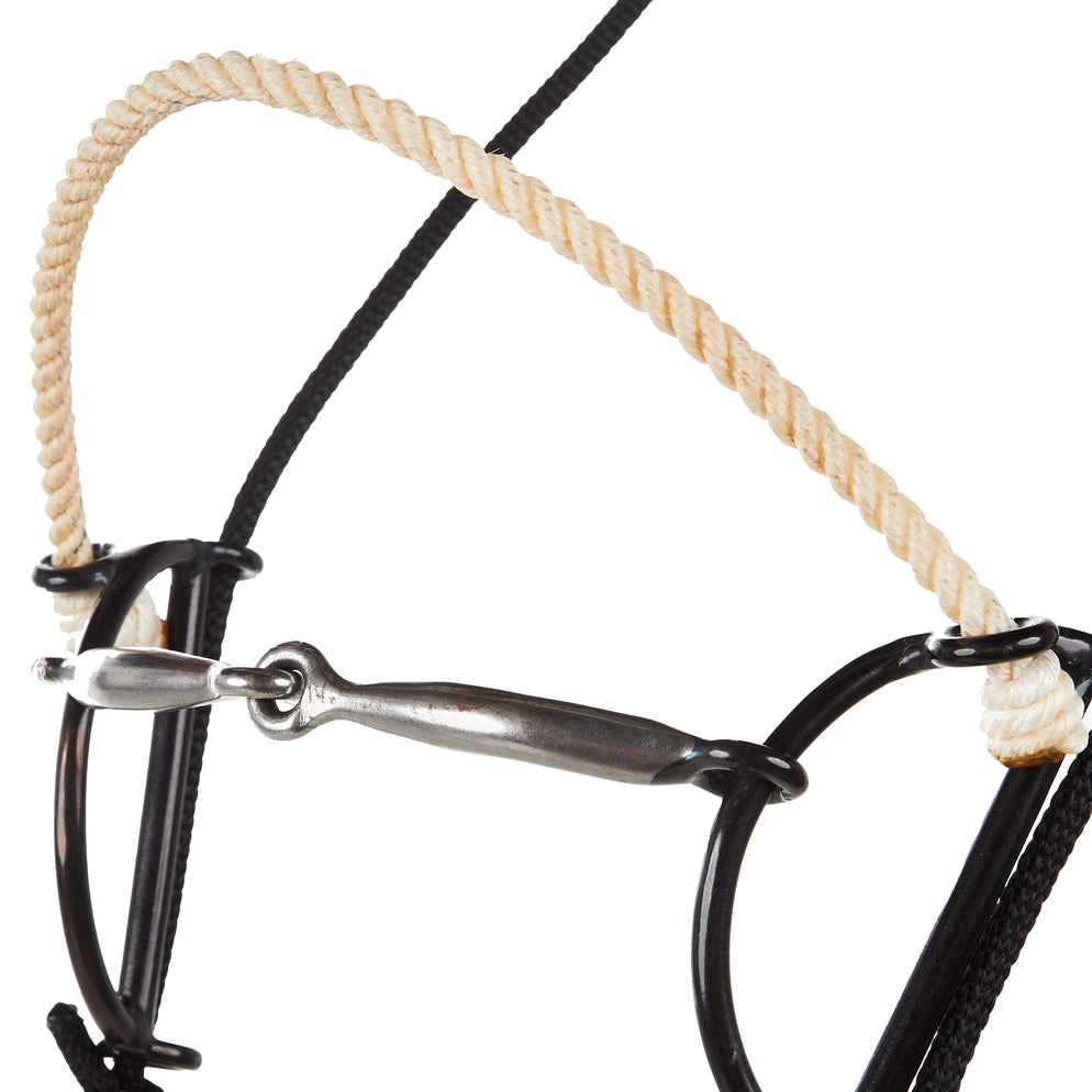 Dutton Bits Smooth Snaffle Rope Nose Sliding Draw Gag Headstall