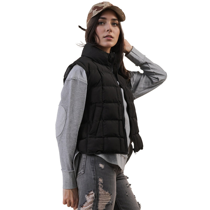 Very J Women's Black Puffer Vest