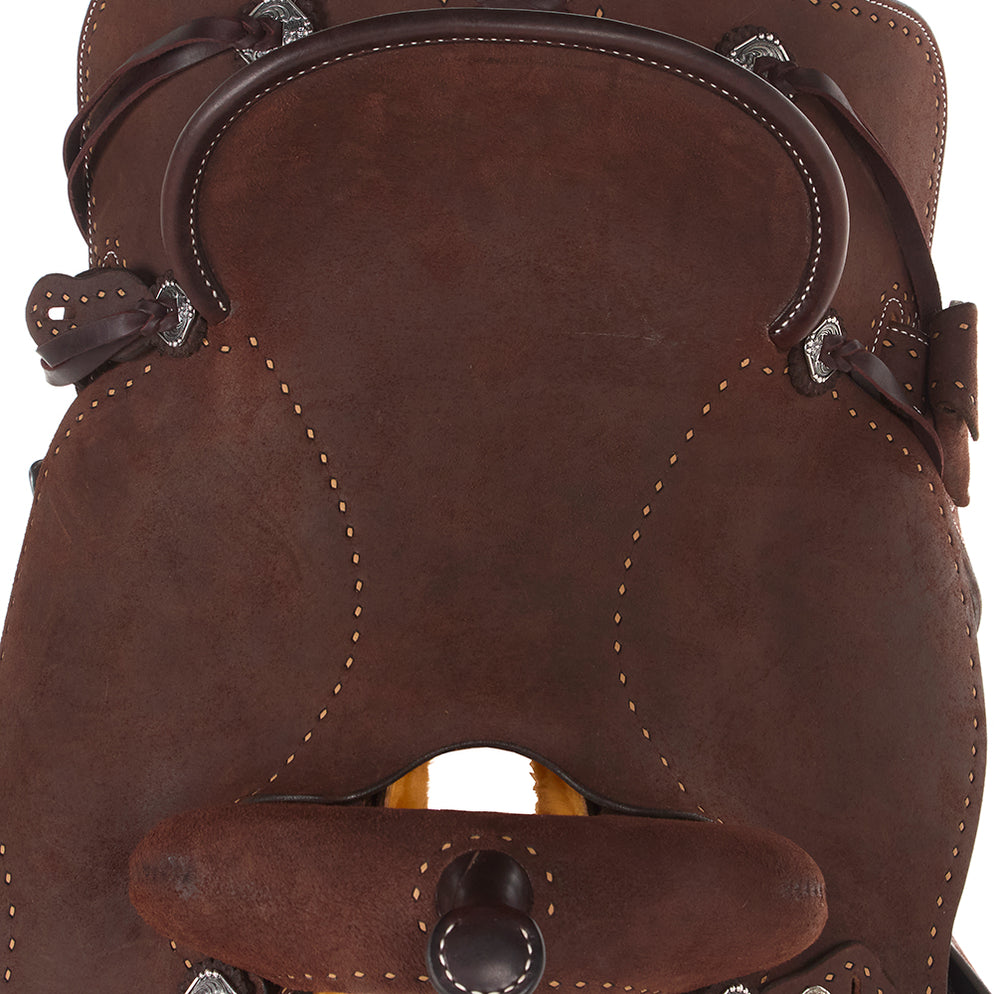 Martin Saddlery Chocolate Roughout BTR Barrel Saddle with Painted Buck