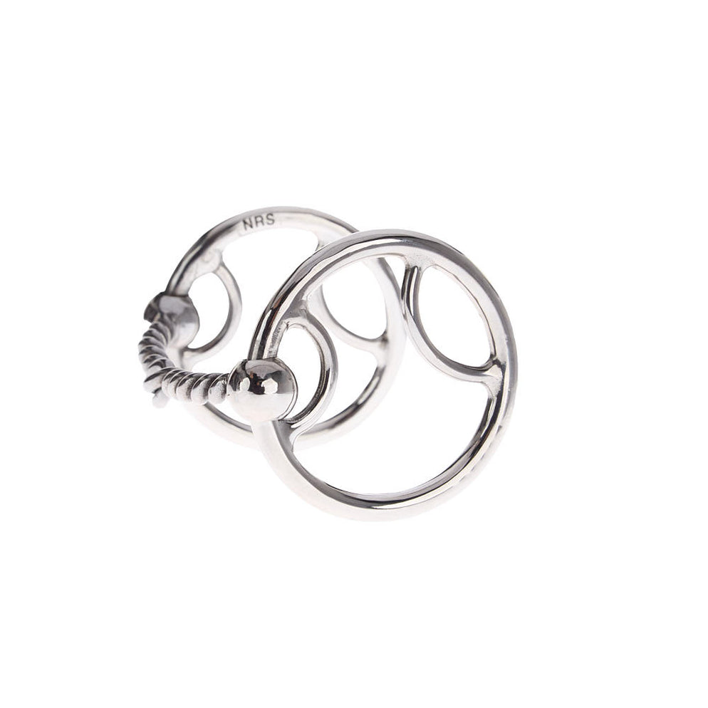 NRS Twisted Wire Locked O Ring Snaffle Gag Bit