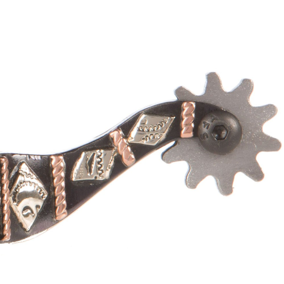 Dutton Bits Roper Spur with Copper Bars and Silver Diamonds