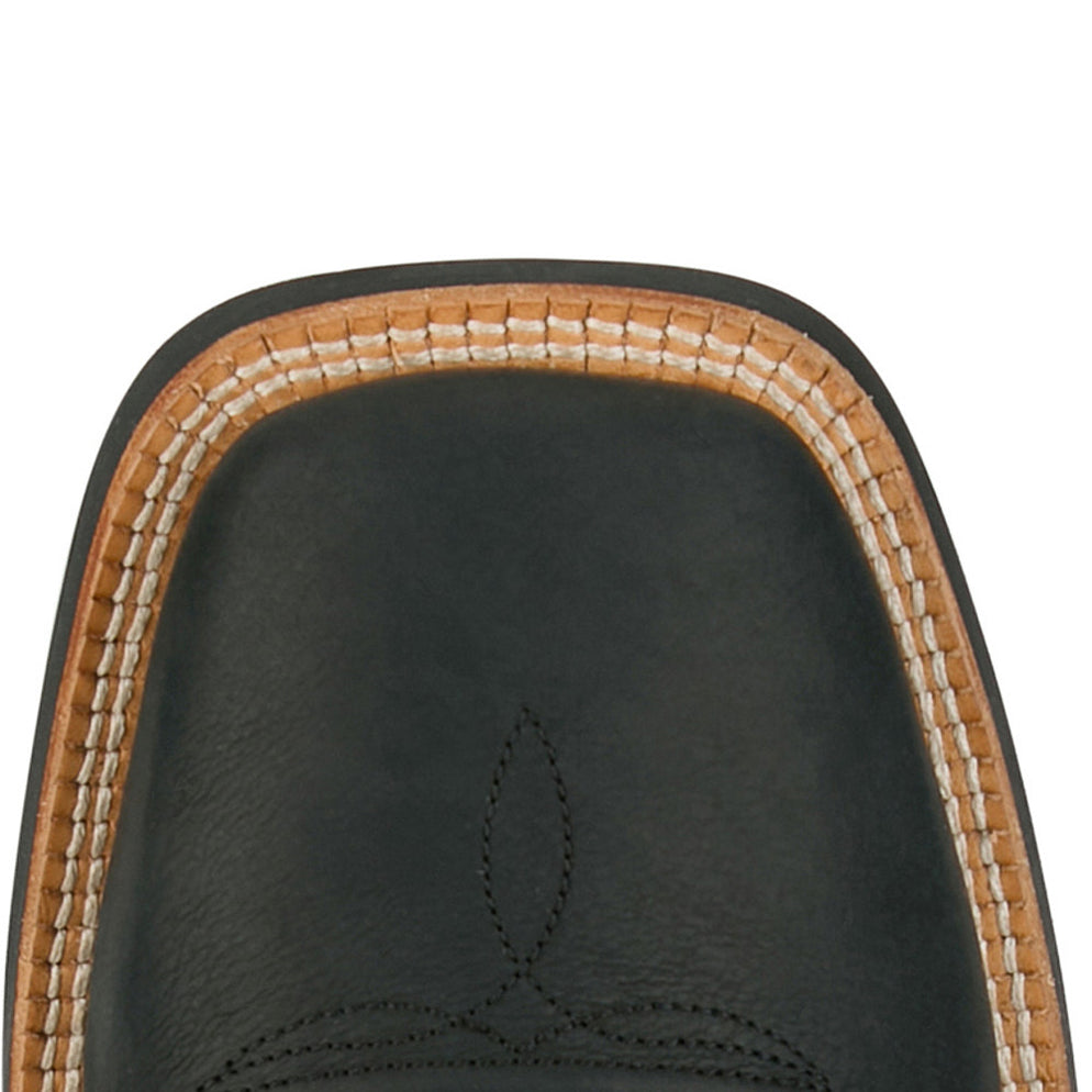 Justin Boot Company Men' s Rustle Coal Black Cowhide Vamp 11In Black C