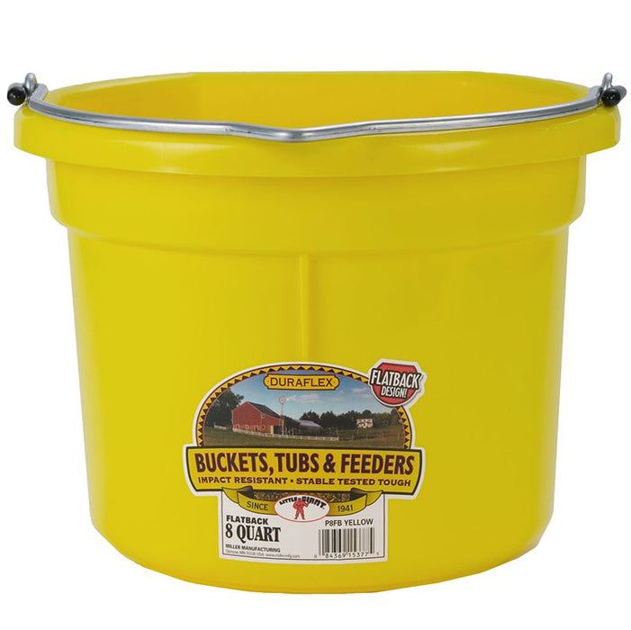 Little Giant 8 Quart Yellow Flat Back Plastic Bucket
