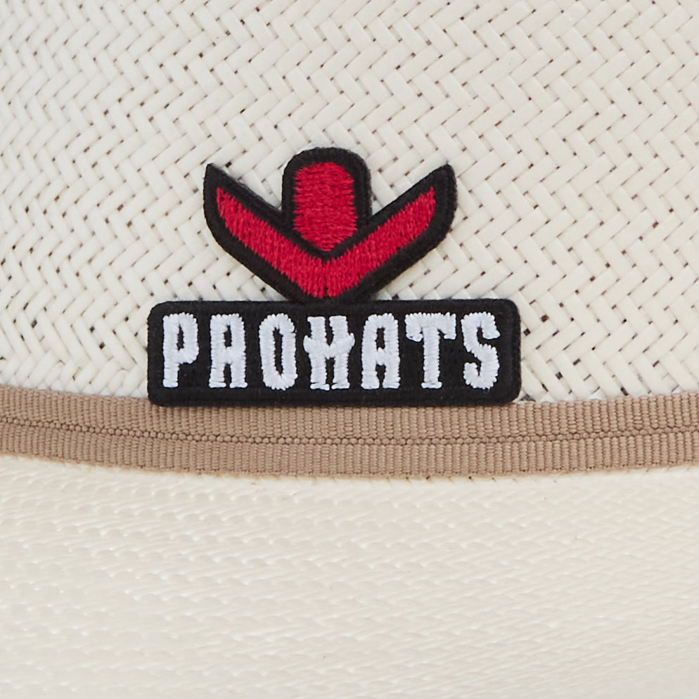 Prohats 77 Ivory 4 1/2in Brim Open Crown Light Chocolate Band Straw