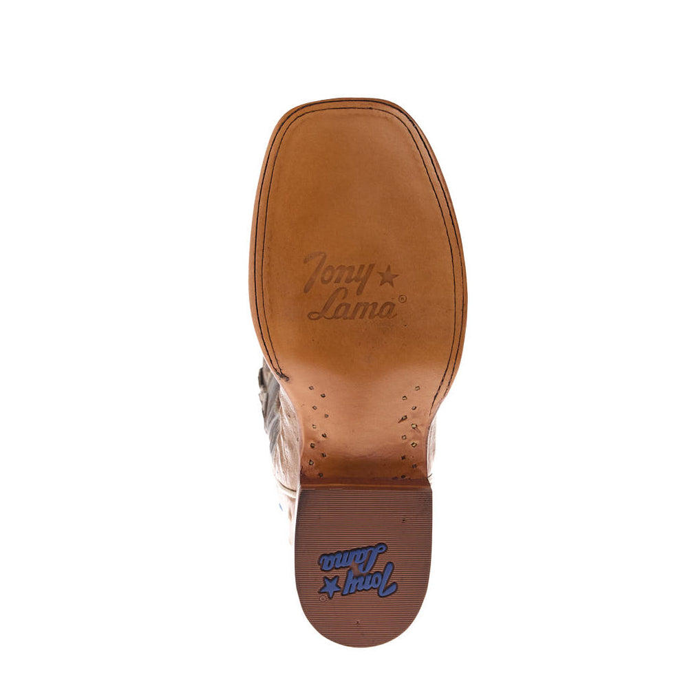 Tony Lama Women's Cheyenne Tan Ostrich Vamp 11in. Taupe Goat Top