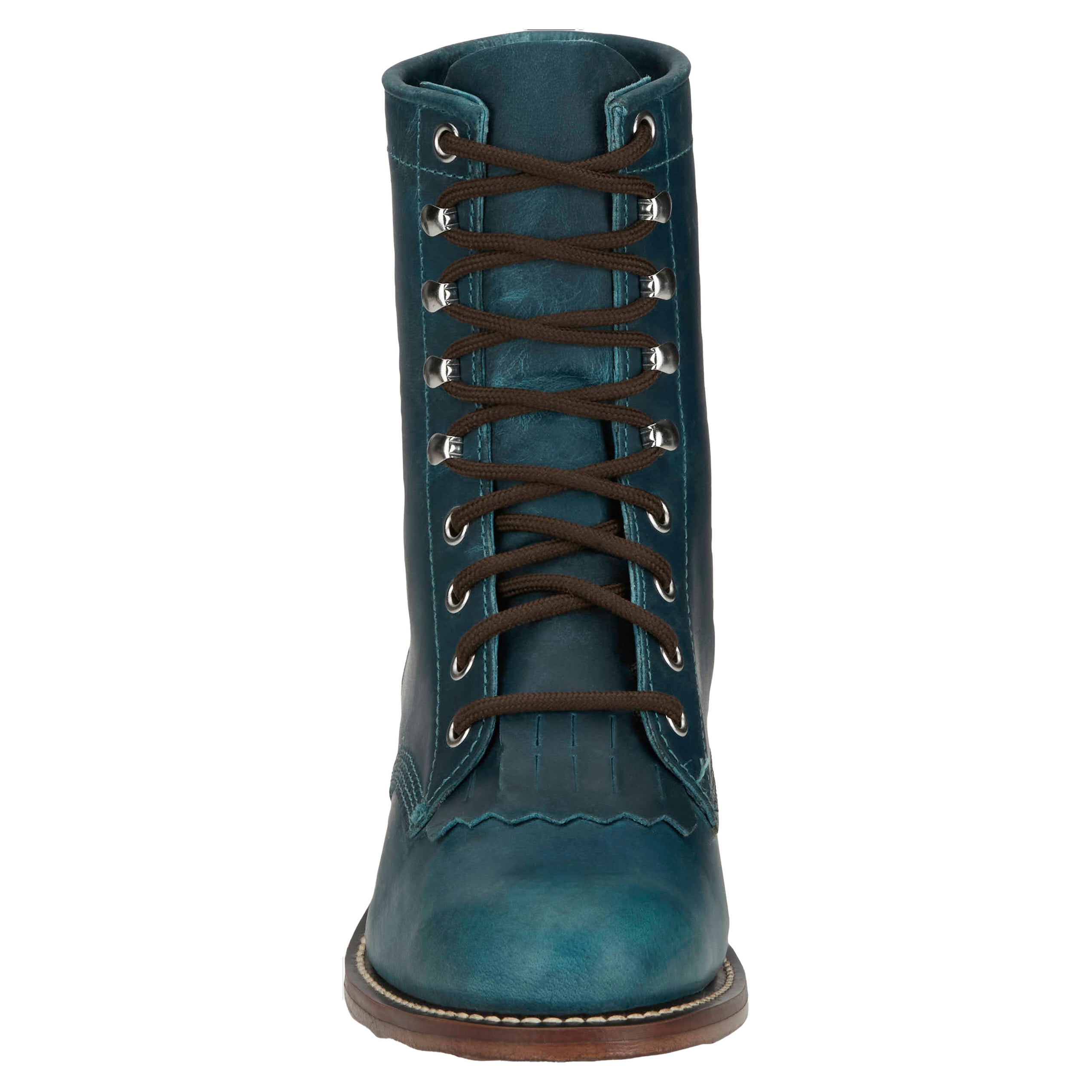 Justin Boot Company Womens Turquoise Water Buffalo Lace Up Roper Boot