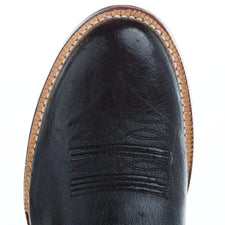 R Watson Boots Men's R. Black Smooth Ostrich Round Toe 13in Black Sina