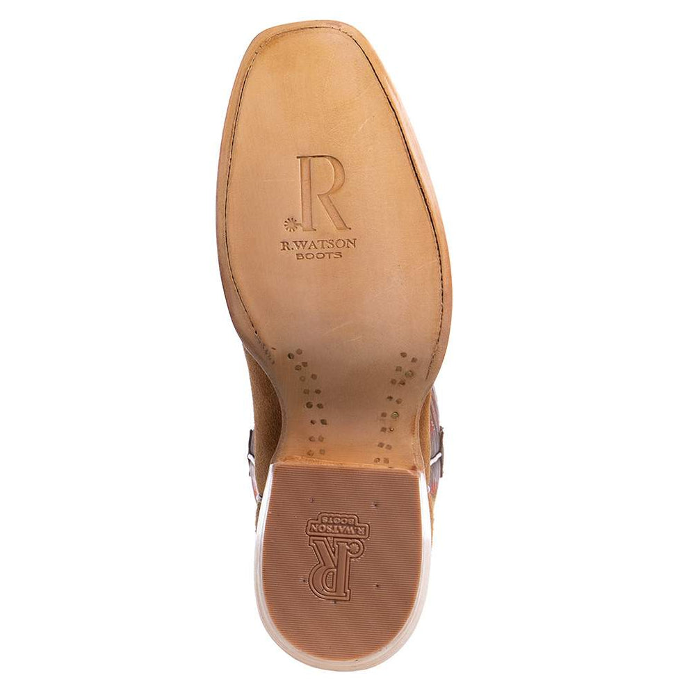 R Watson Boots R Mens Tan Roughout 13in Arizona Tan Cowhide Top Cutter