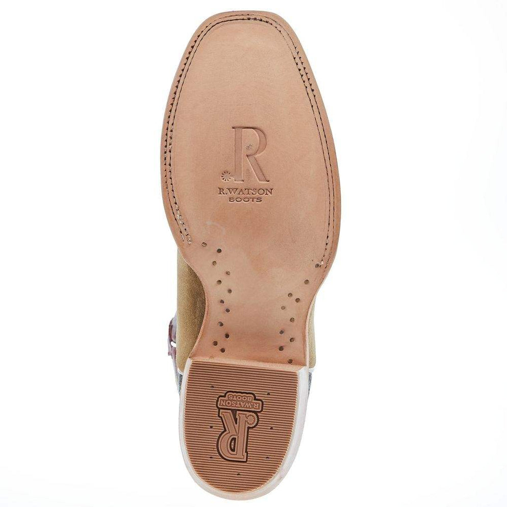 R Watson Boots Men's Heavy Natural Rough Out 13in Volcanic Red Cowhide