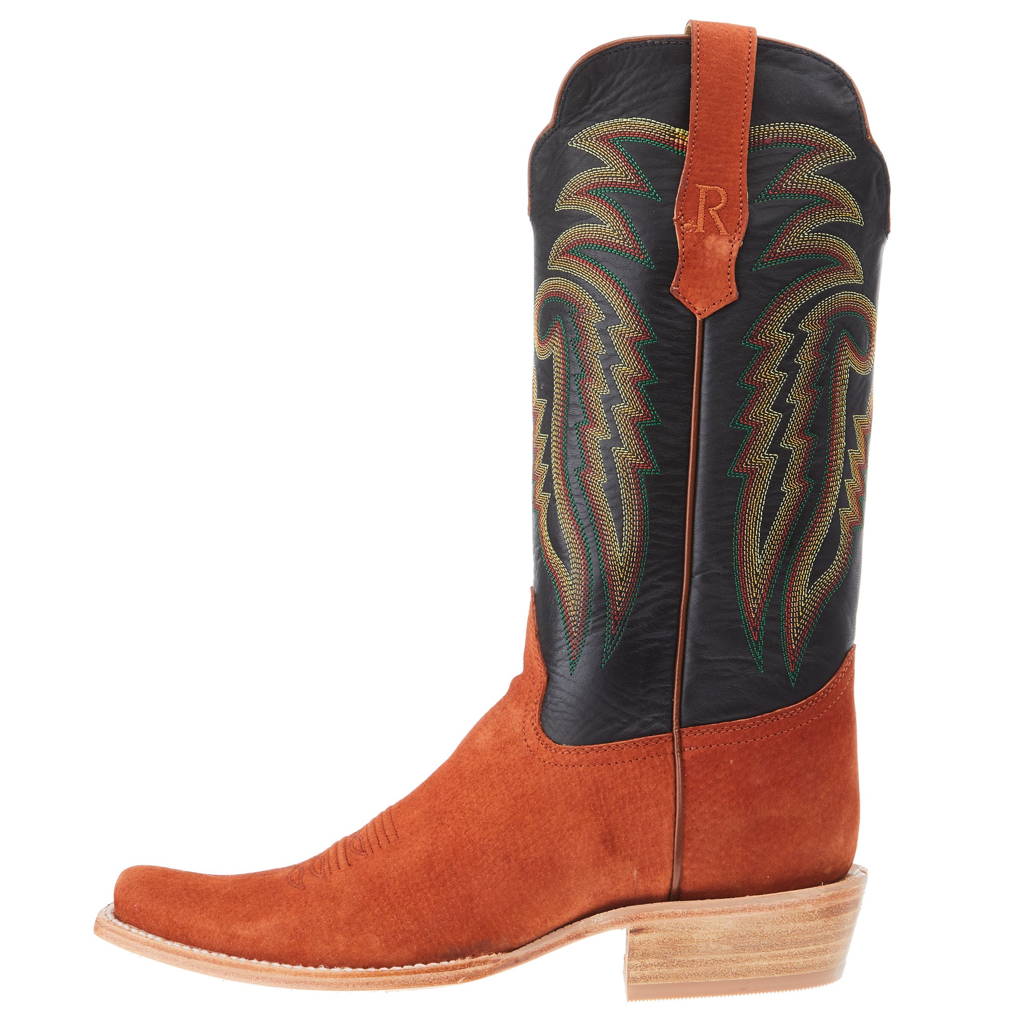 R Watson Boots Men's Cognac Boar 13in Black Sinatra Top Boot