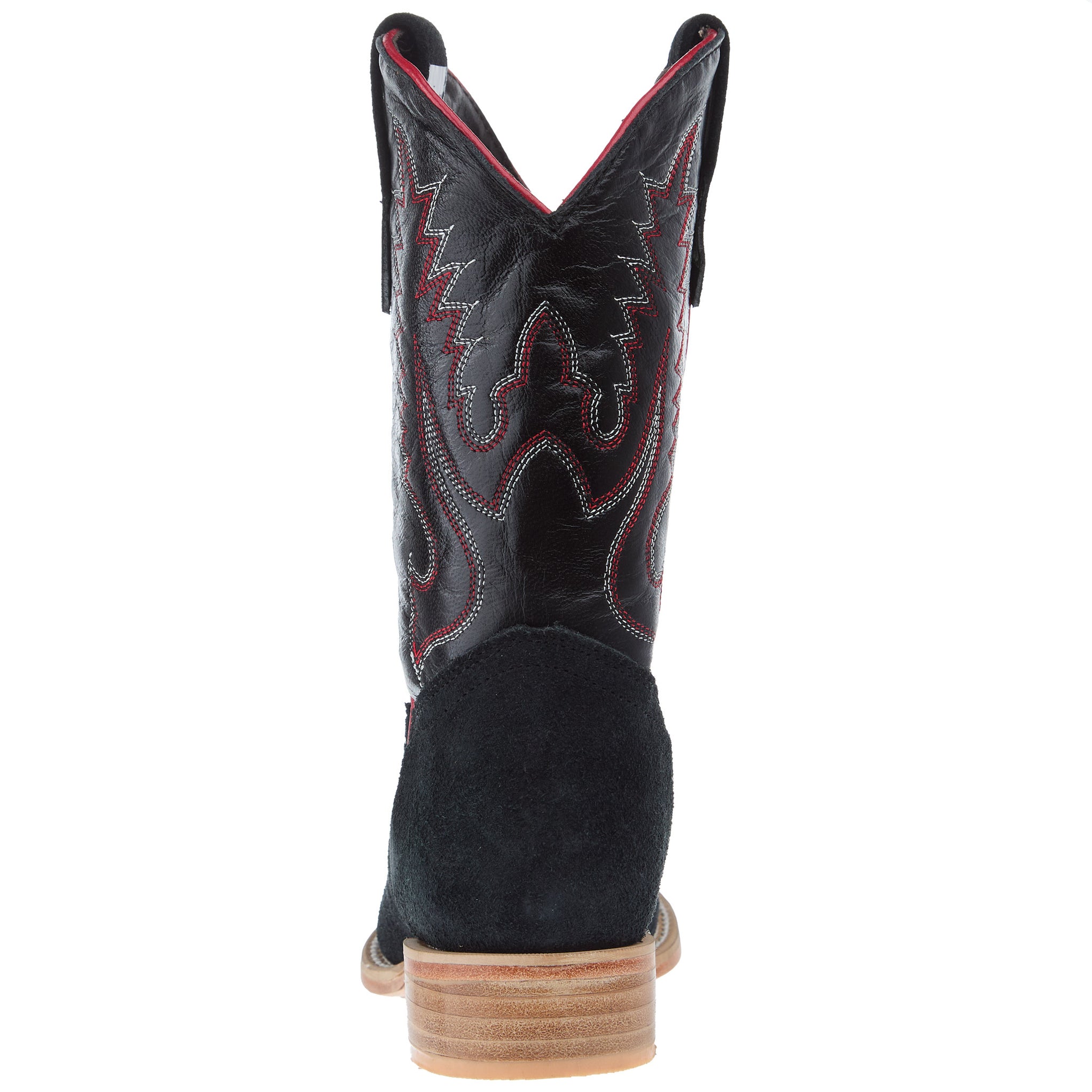 R Watson Boots R Youth Black Rough Out with Black Shaft Square Toe Boo