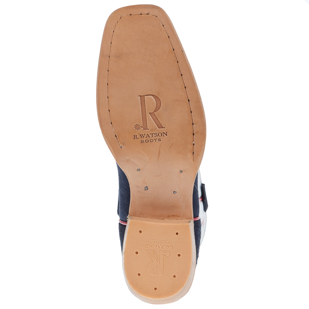 R Watson Boots R Youth Navy Rough Out with Winter White Shaft Cutter T