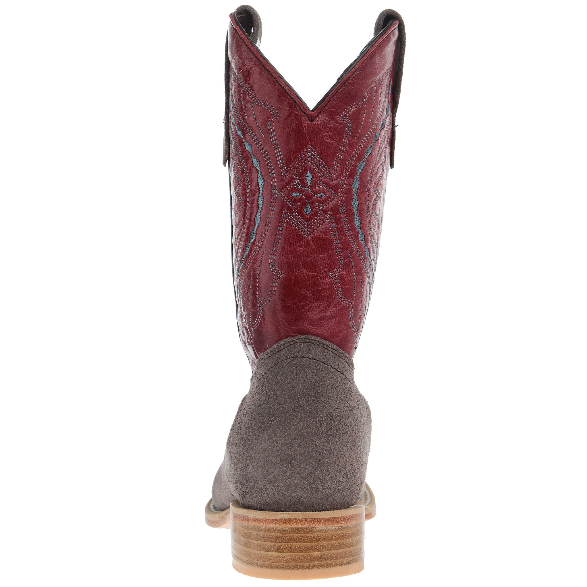 R Watson Boots R Youth Charcoal Rough Out with Dark Cherry Shaft Squar