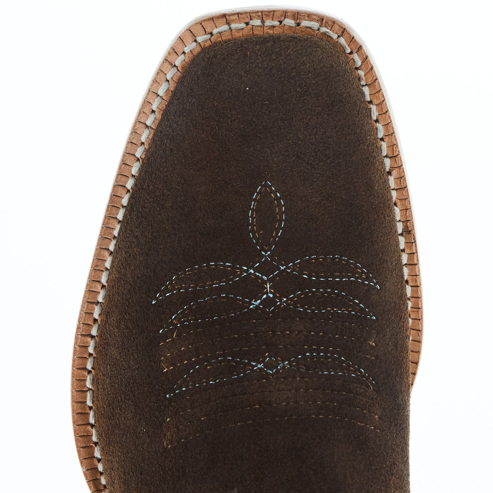 R Watson Boots Women's Chocolate Rough Out 13 In Sky Blue Top Cowgirl
