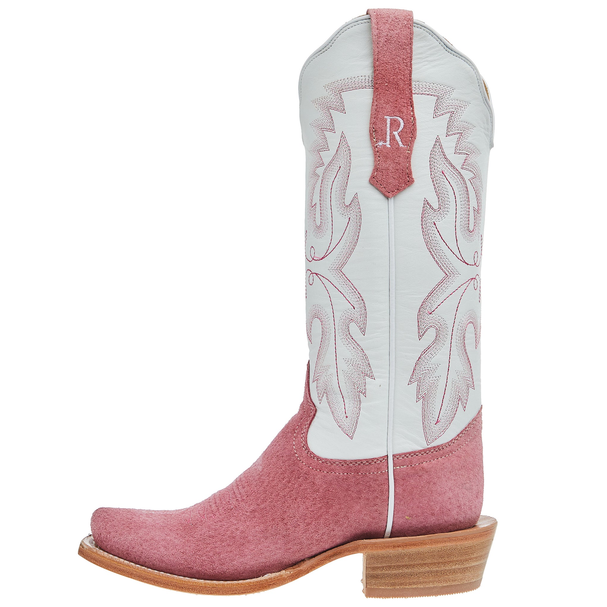 R Watson Boots R Women's Rose Boar 13 In Winter White Top Cowgirl Boot