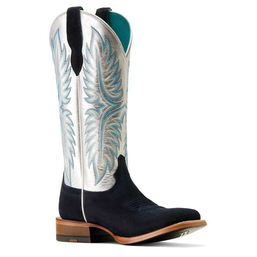Ariat Womens Frontier Calamity Jane Polo Blue Roughout 13 In Top Cowgi