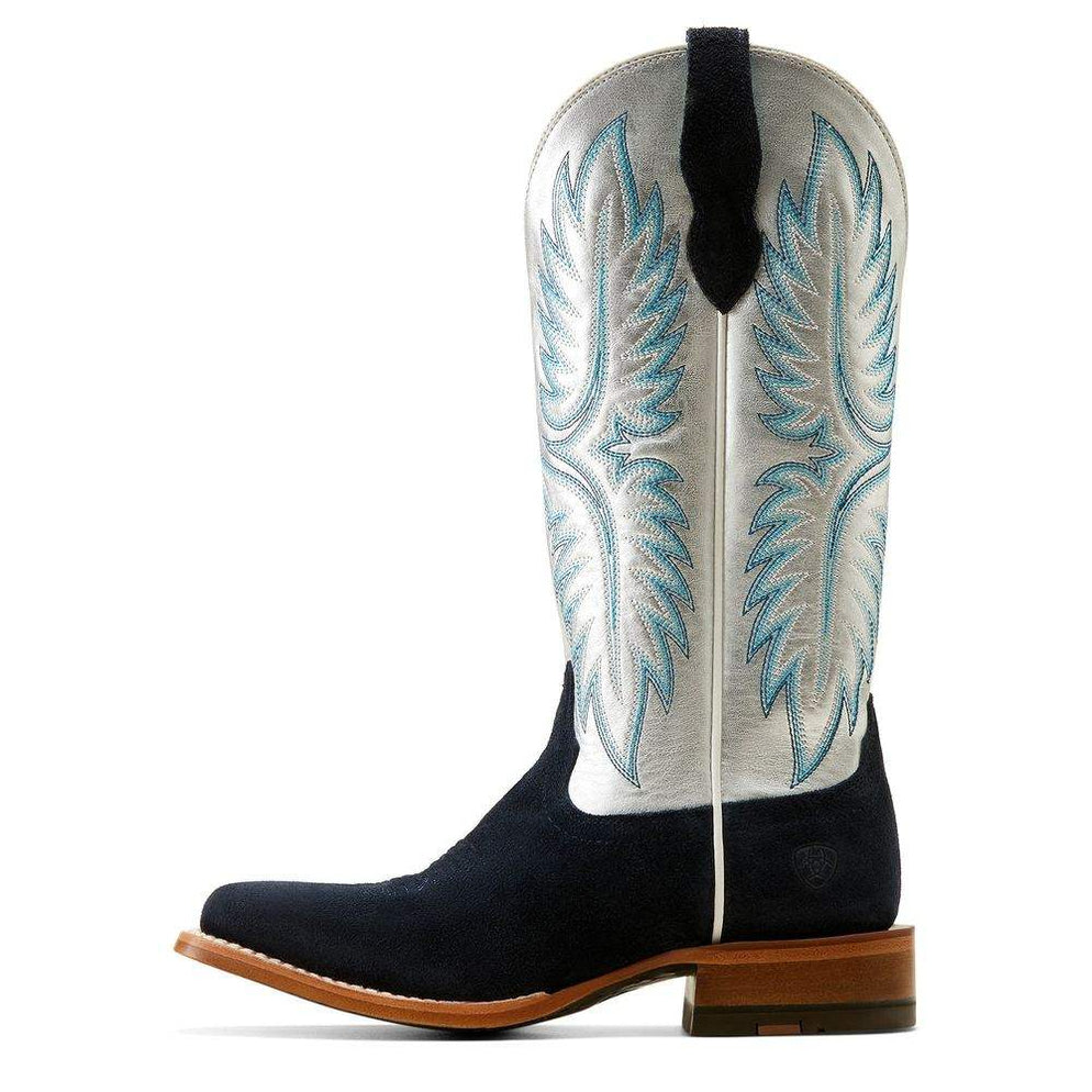 Ariat Womens Frontier Calamity Jane Polo Blue Roughout 13 In Top Cowgi
