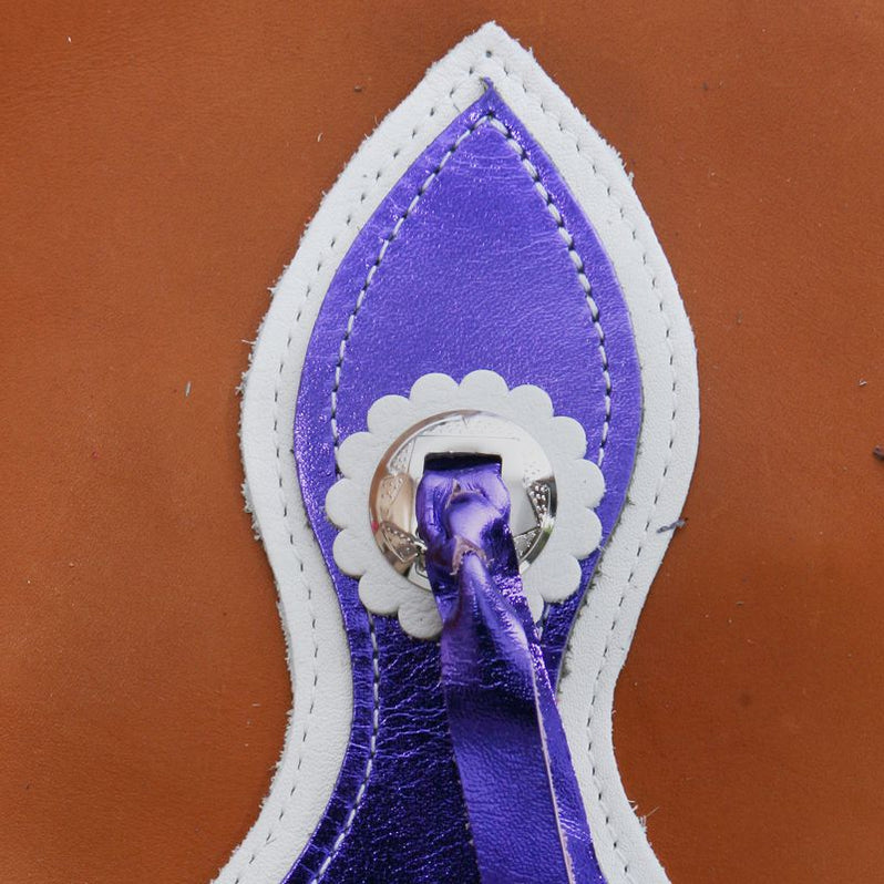 Saddle Barn Tack Youth Contender Tan and Purple Chaps