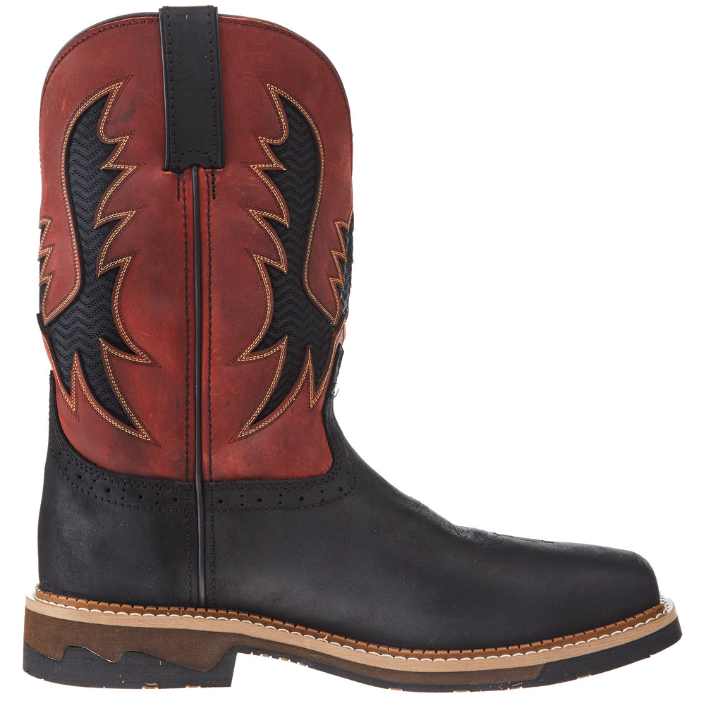 Justin Boots Mens Stampede Bolt Coal Black 11 In Top Nano Comp Square
