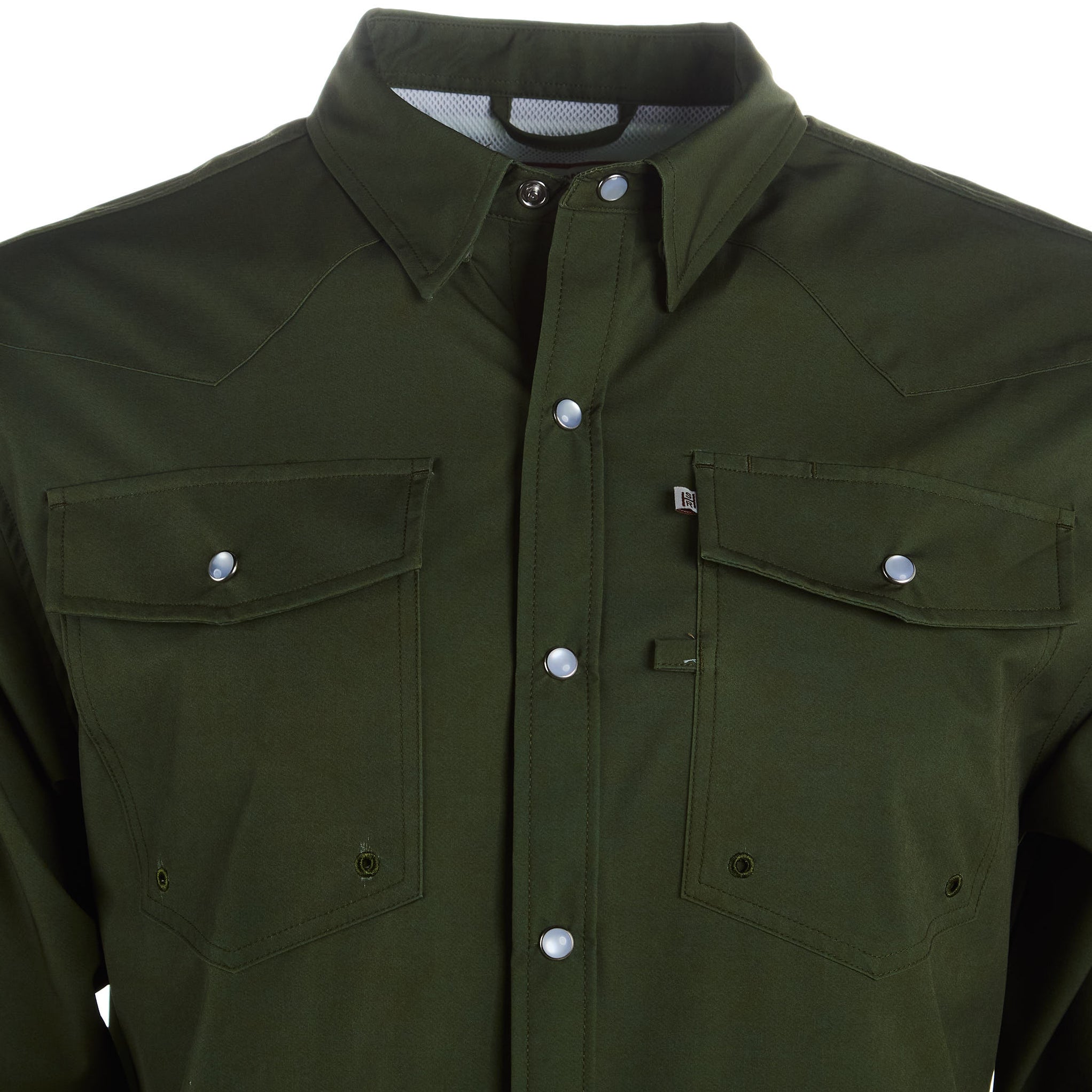 Sand Hill Ranch Sand Hill Men's Olive Denim Snap Shirt