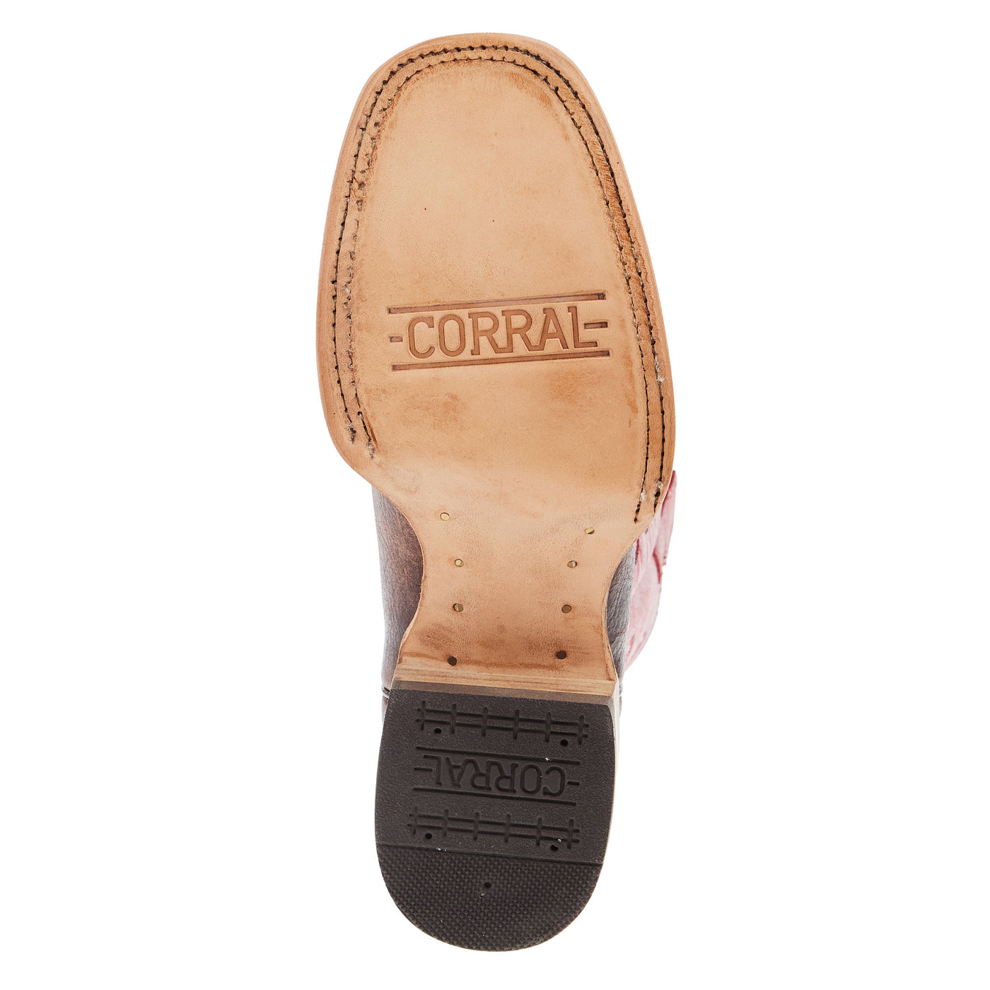 Corral Brown And red Square Toe Boots