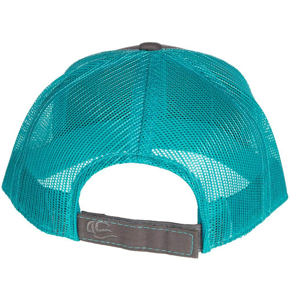 Mcintire Saddlery Women's Teal Cap w/Turquoise Lace Natural Patch