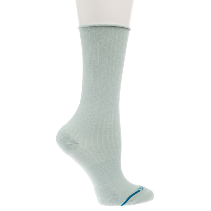 Stance Women' Rolled Pale Blue Solid Crew Socks