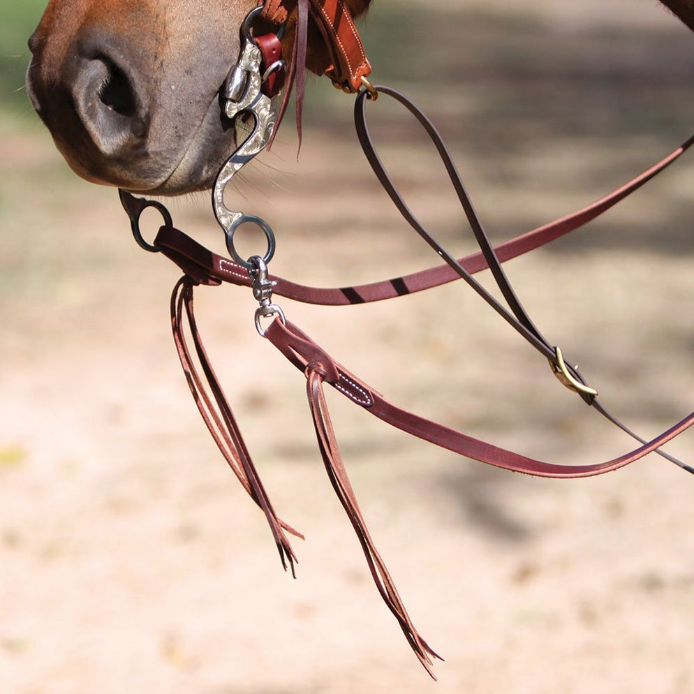 Cowboy Tack 1/2” x 8’ Cowboy Knot Latigo Roping Reins