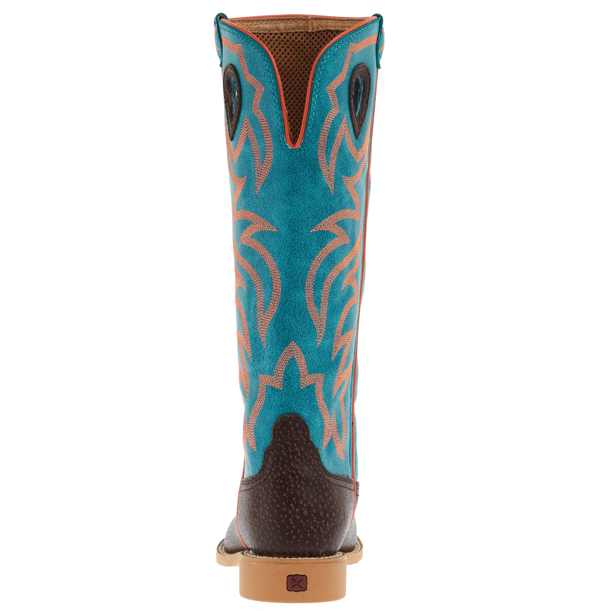 Twisted X Youth Dark Chocolate and Electric Turquoise Buckaroo Boot