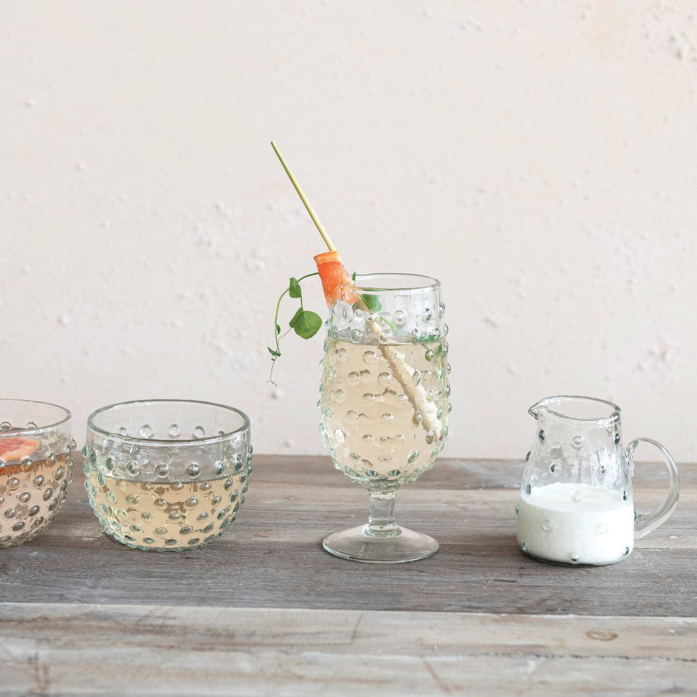 Creative Co-Op Recycled Glass Hobnob Drinking Glass