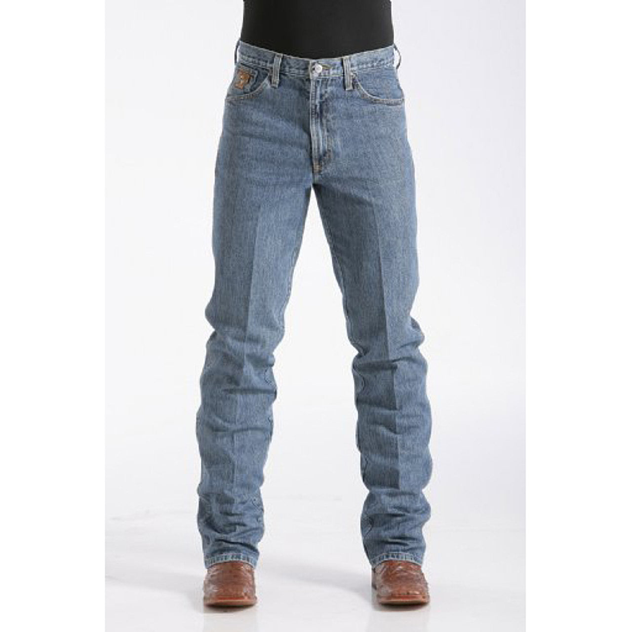 Cinch Men's Bronze Label Slim Fit Medium Stonewash Jeans